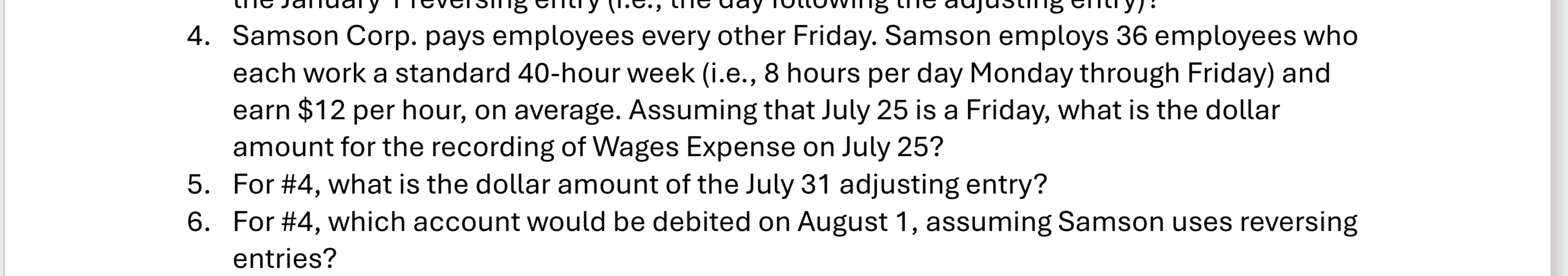 Solved Samson Corp. pays employees every other Friday. | Chegg.com