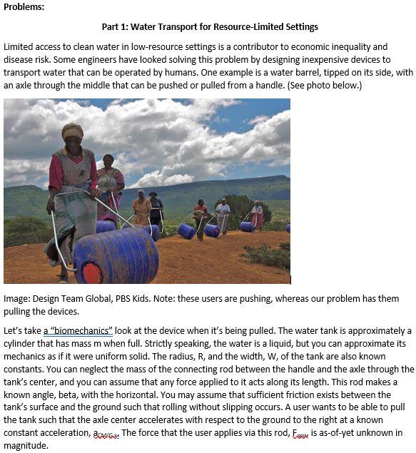 Part 1: Water Transport for Resource-Limited Settings | Chegg.com