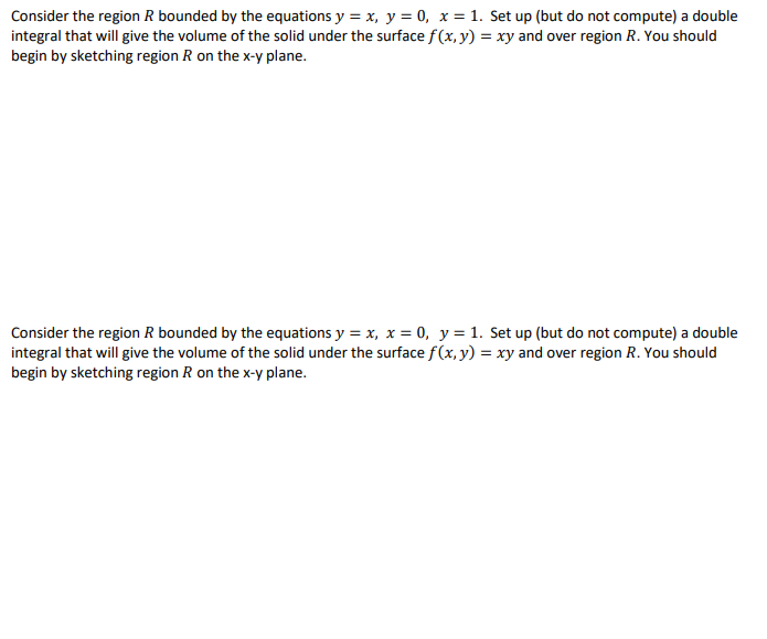 Solved Consider the region R bounded by the equations | Chegg.com