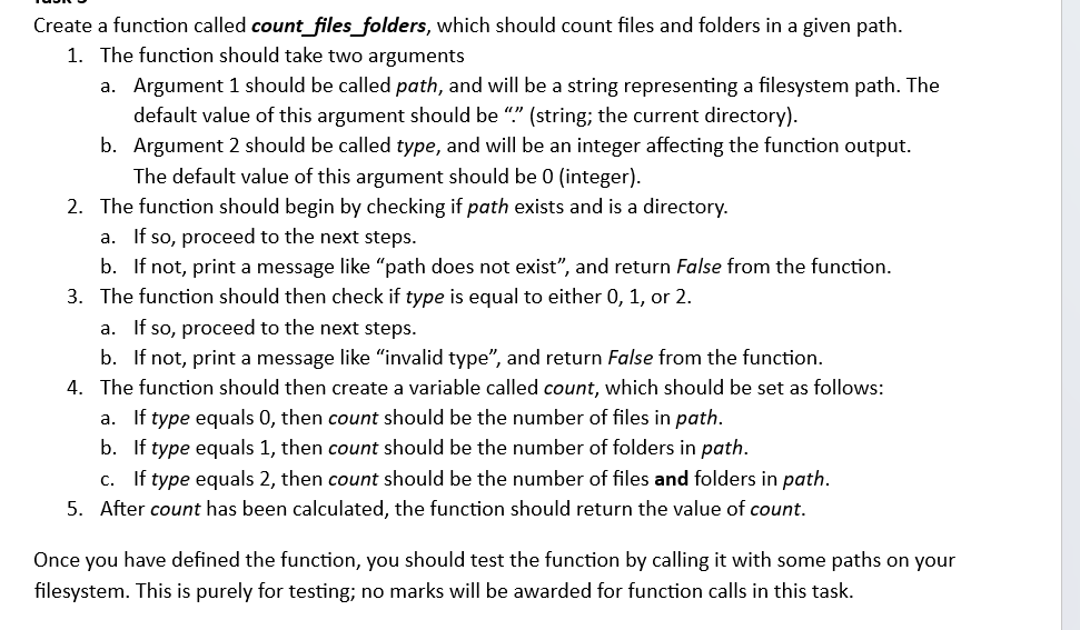 Solved Reate A Function Called Countfilesfolders Which 7648