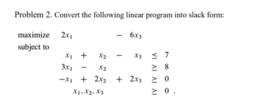 Solved Problem 2. Convert the following linear program into | Chegg.com