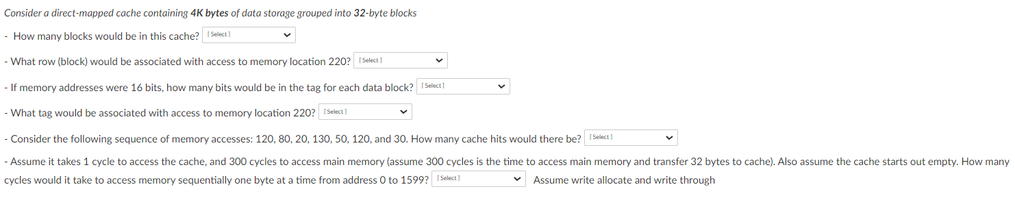 Solved Consider a direct-mapped cache containing 4K bytes of | Chegg.com