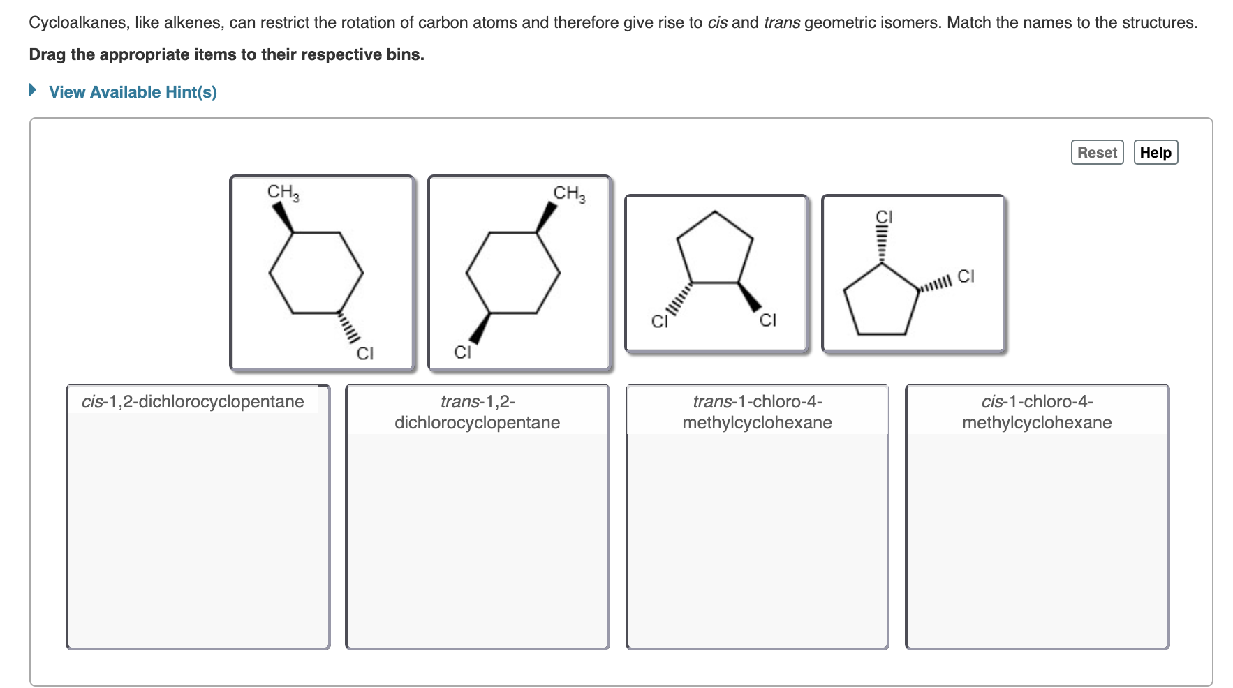 Solved Cycloalkanes, like alkenes, can restrict the rotation | Chegg.com