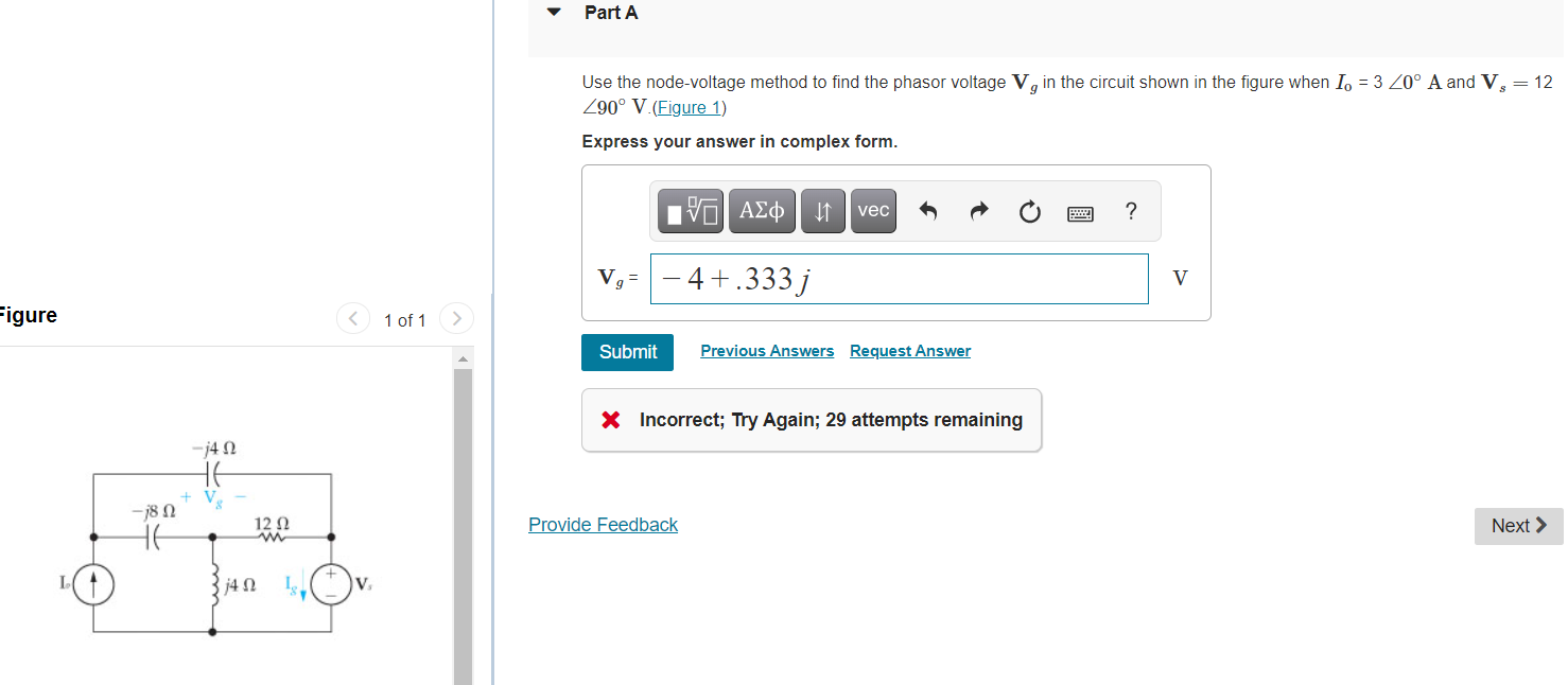 Solved Part A Use the node-voltage method to find the phasor | Chegg.com