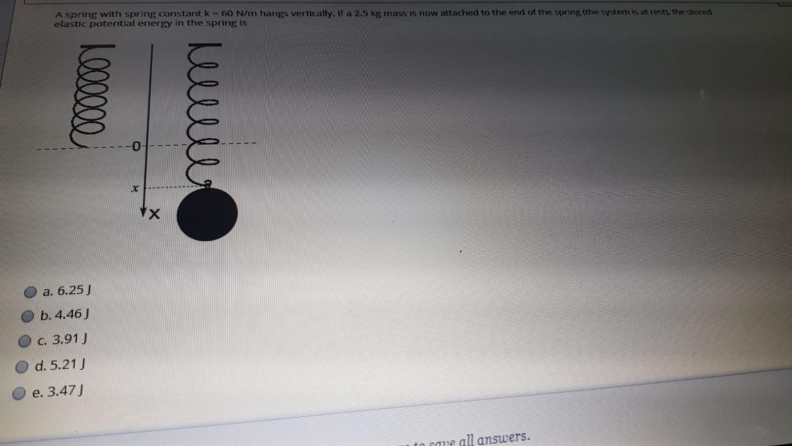 Solved A spring with spring constant k = 60 N/m hangs | Chegg.com