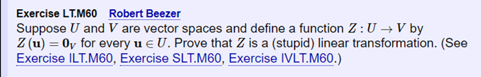 Solved Exercise LT.M60 Robert Beezer Suppose U and V are | Chegg.com