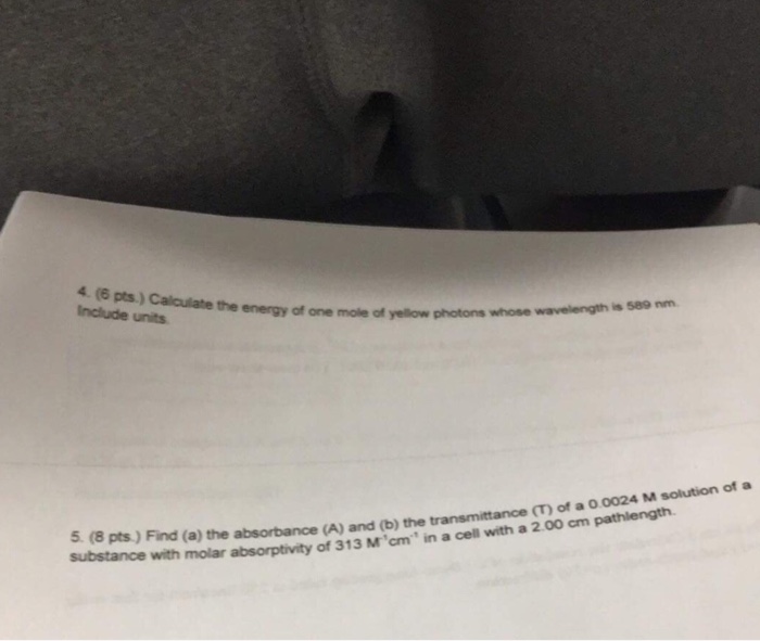 Solved 4. (6 pts) Calculate the energy of o Include units | Chegg.com