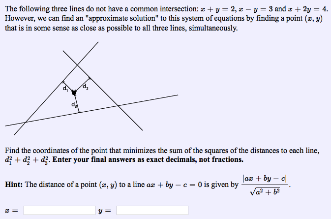 Solved The following three lines do not have a common | Chegg.com