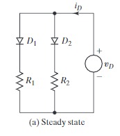 Solved 2.10 Two diodes are connected in parallel as shown in | Chegg.com