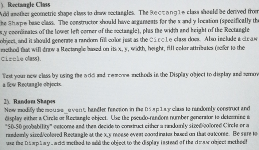 import turtle import random class Display: | Chegg.com