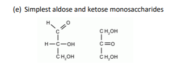 Solved (e) Simplest aldose and ketose monosaccharides Н. с | Chegg.com