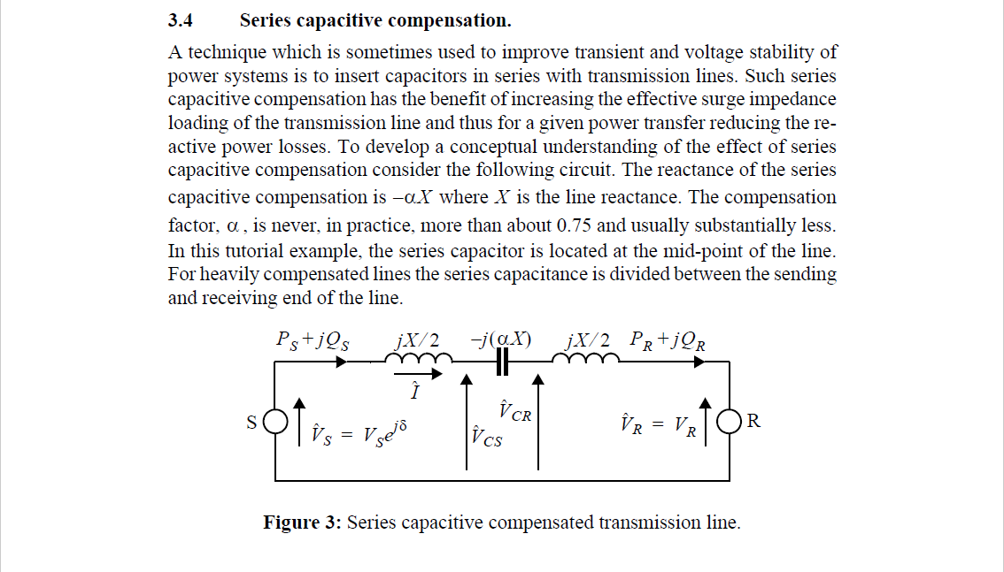Solved 3.4 Series capacitive compensation. A technique which | Chegg.com