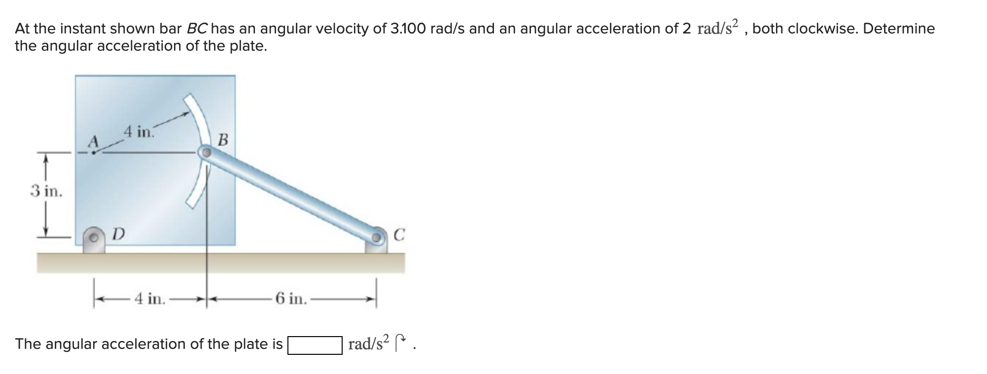 Solved At the instant shown bar BC ﻿has an angular velocity | Chegg.com