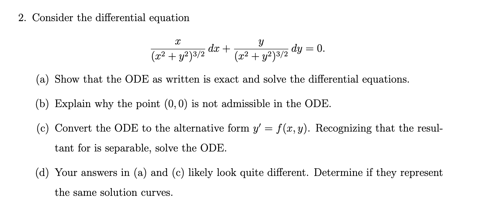 Solved 2. Consider the differential equation | Chegg.com