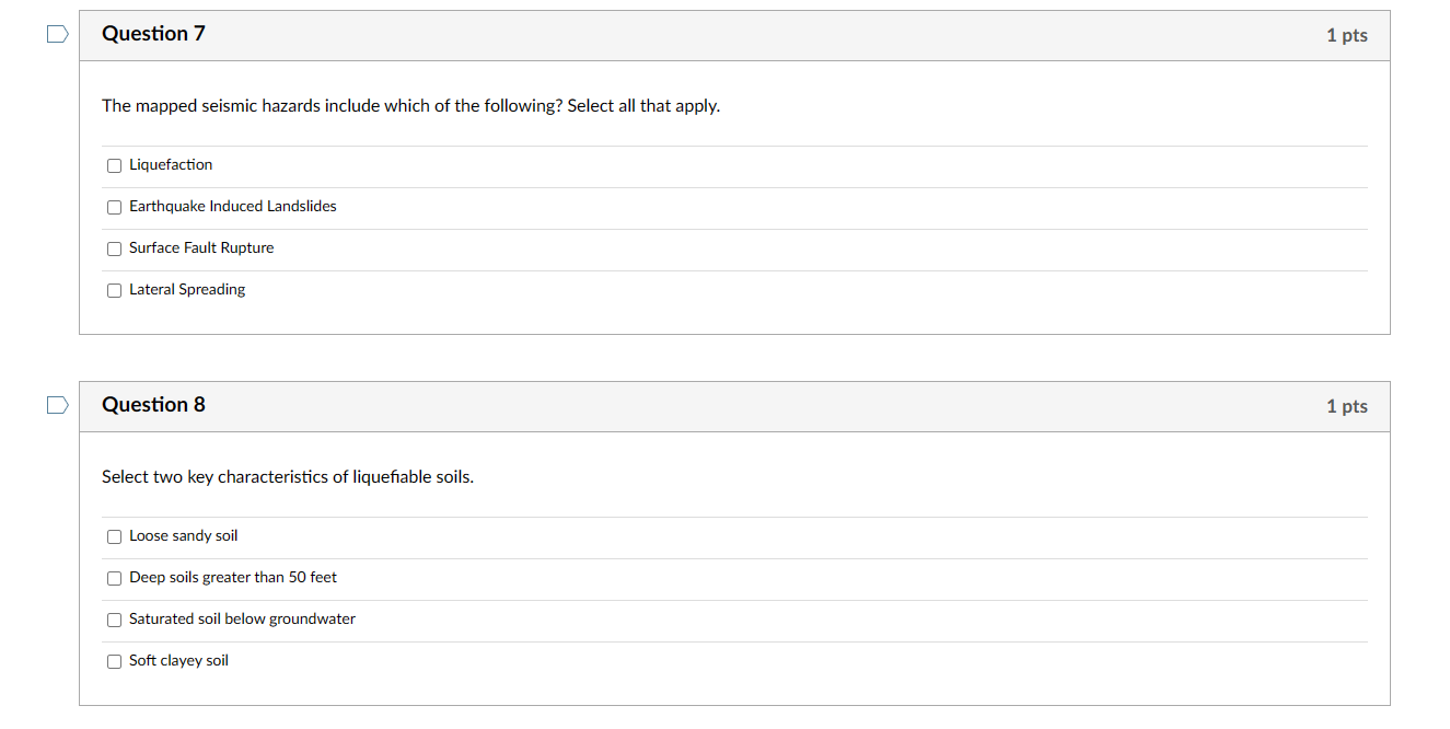 Solved The mapped seismic hazards include which of the | Chegg.com
