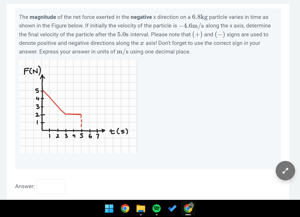 Solved The magnitude of the net force exerted in the | Chegg.com