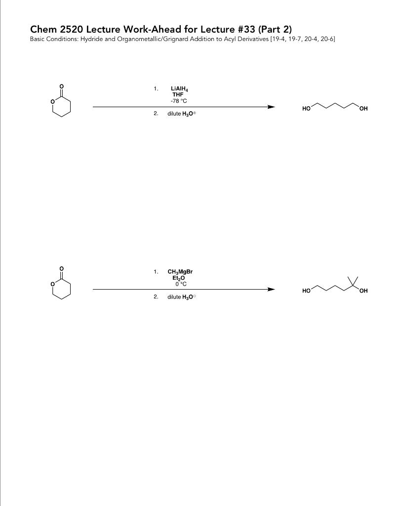 Solved Chem 2520 Lecture Work Ahead For Lecture 33 Part