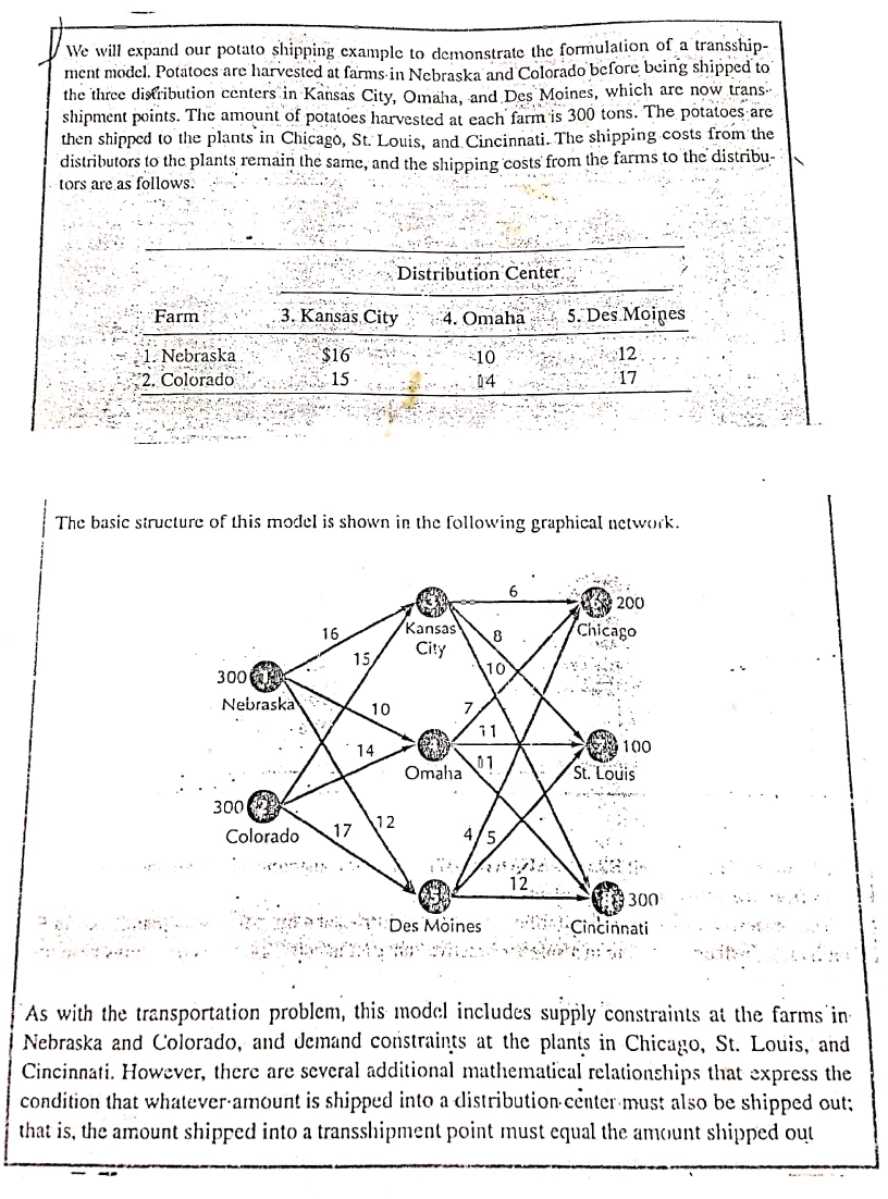 Solved We will expand our potato shipping example to | Chegg.com