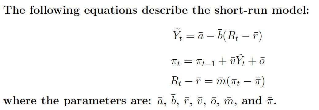 Solved The following equations describe the short-run model: | Chegg.com