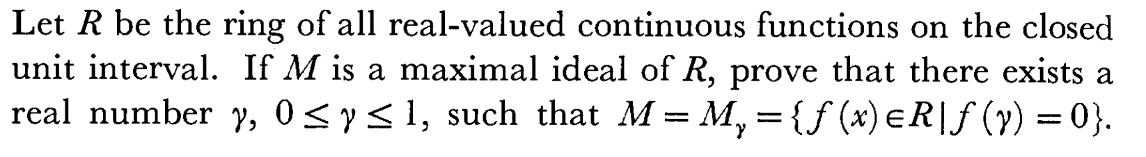Solved Let R be the ring of all real-valued continuous | Chegg.com
