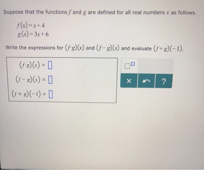 Solved Suppose That The Functions F And G Are Defined For