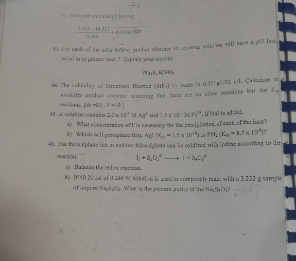 Solved 71 ) Sol ve the calculation below; 5.415-14.515 | Chegg.com