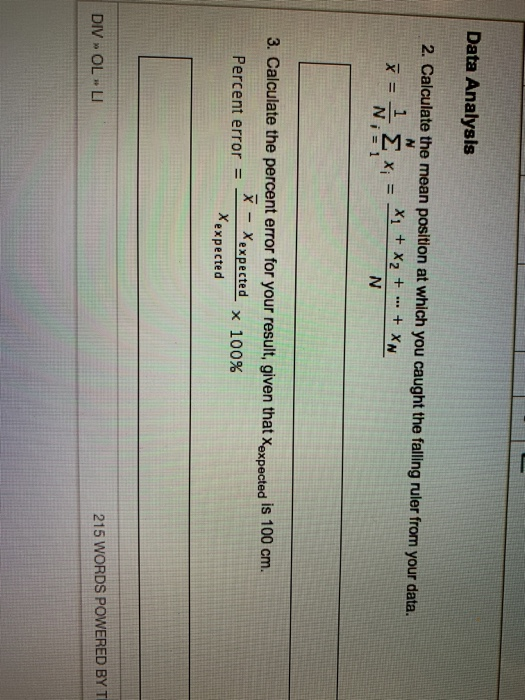 Solved I have answers for the falling ruler | Chegg.com