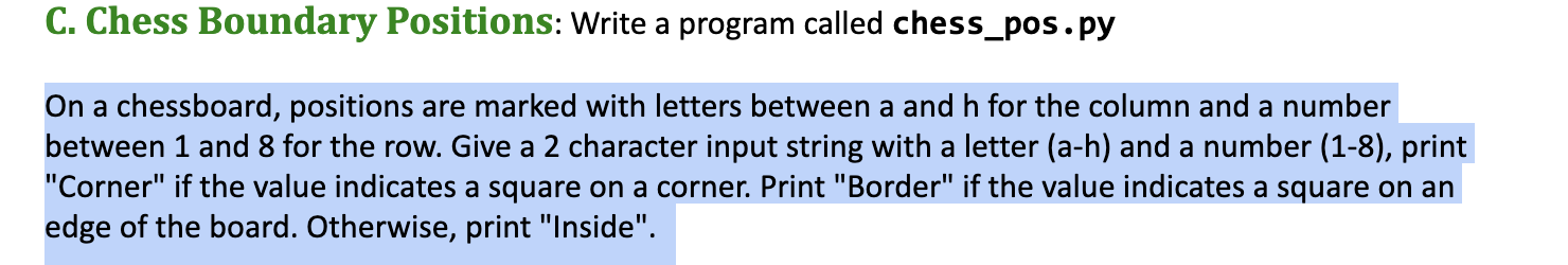 Solved C. Chess Boundary Positions: Write a program called | Chegg.com