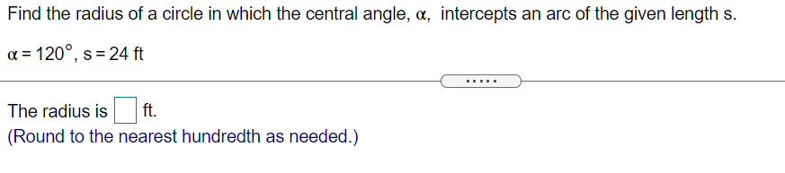 Solved Find the radius of a circle in which the central | Chegg.com