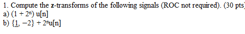 Solved 1. Compute the z-transforms of the following signals | Chegg.com