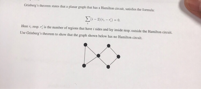 Solved Grinberg's theorem states that a planar graph that | Chegg.com