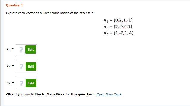 Solved Express each vector as a linear combination of the | Chegg.com