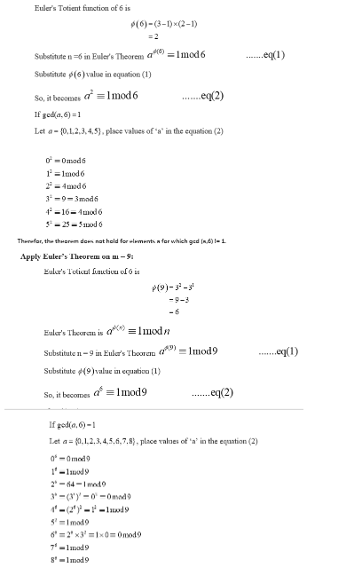 Euler's Totient function of 6 is )-(3-1)(2-1) .... | Chegg.com