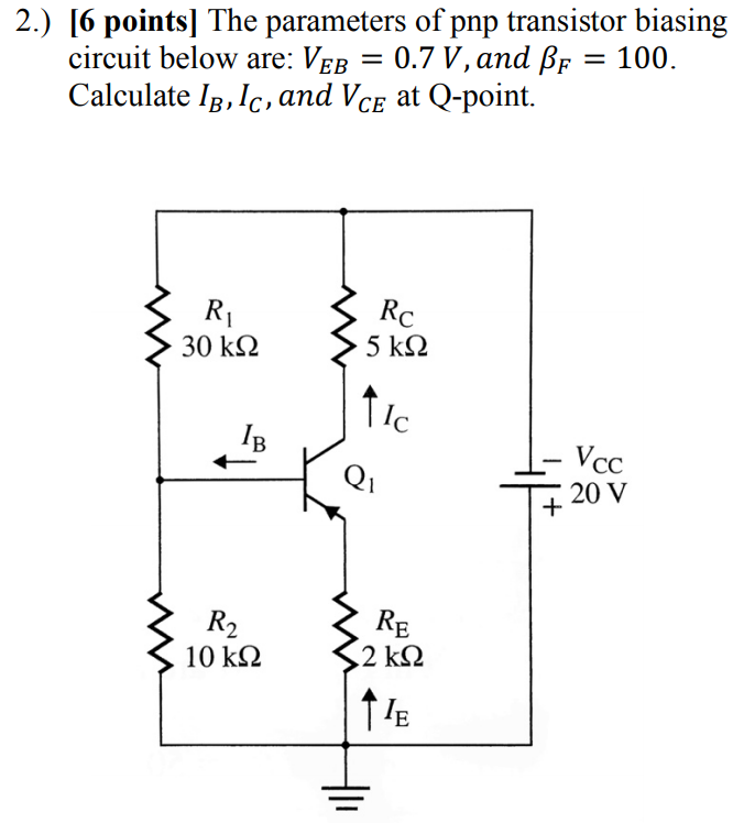 Solved 2.) 16 points| The parameters of pnp transistor | Chegg.com