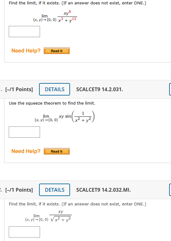 Solved Find the limit. lim(x,y)→(2,6)(x2y3−3y2) [−/1 Points | Chegg.com