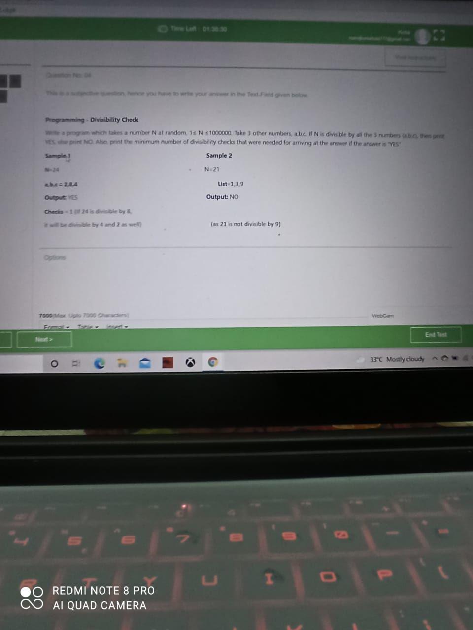Solved Time 03630 Programming - Divisibility Check wa | Chegg.com