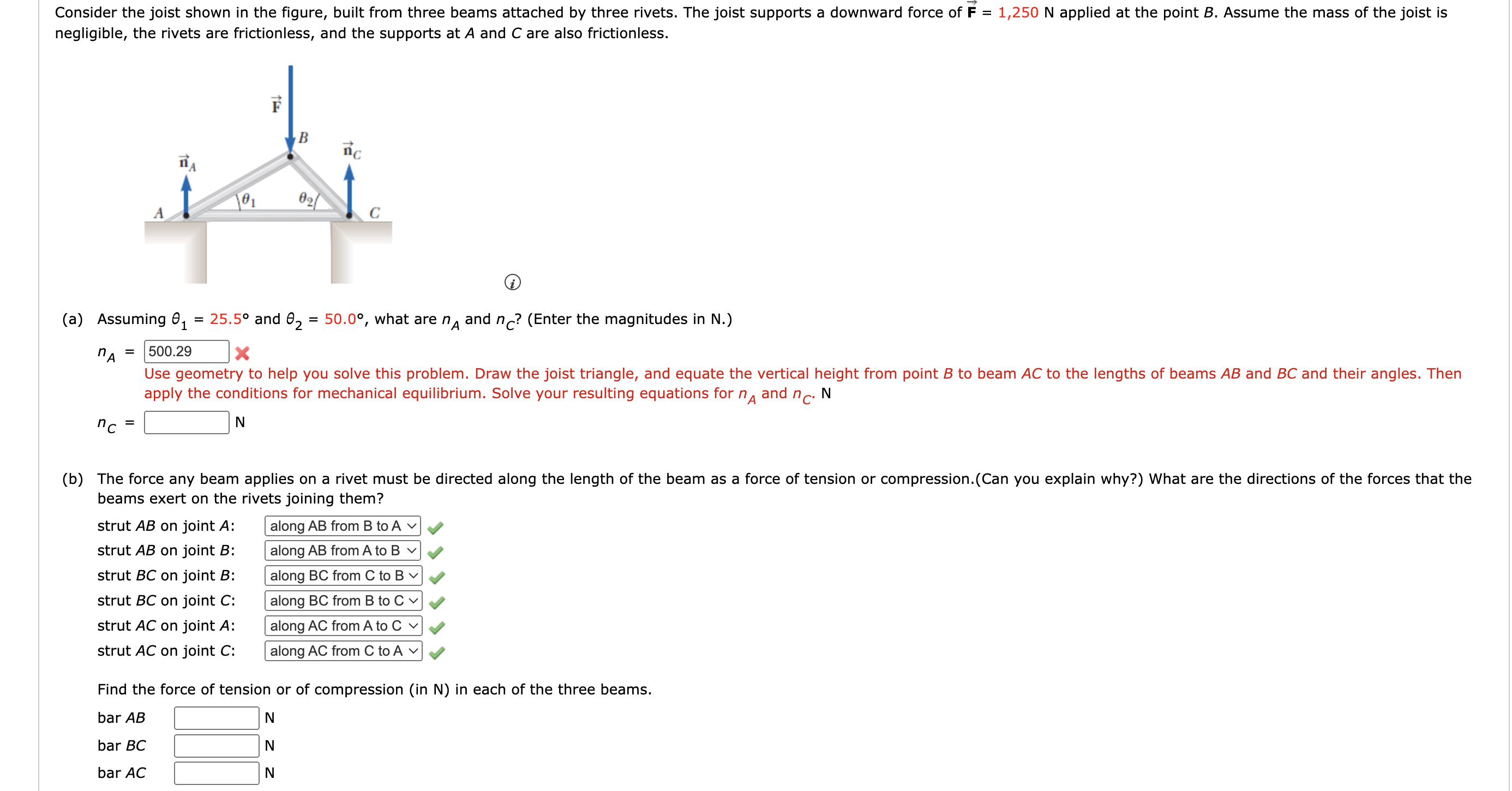 Solved negligible, the rivets are frictionless, and the | Chegg.com