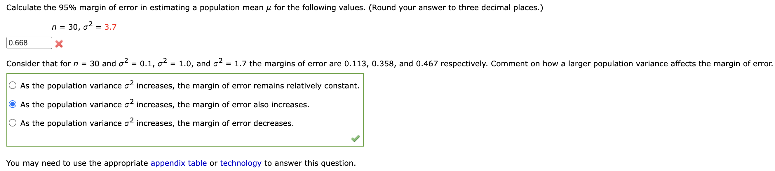 Solved Calculate the 95% margin of error in estimating a | Chegg.com