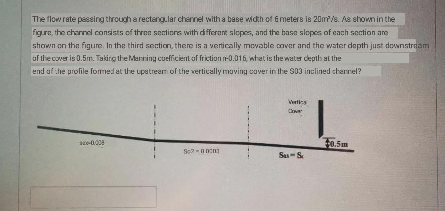 Solved The flow rate passing through a rectangular channel | Chegg.com
