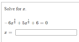 Solved Solve for 2. 6xi +501 +6=0 2= | Chegg.com