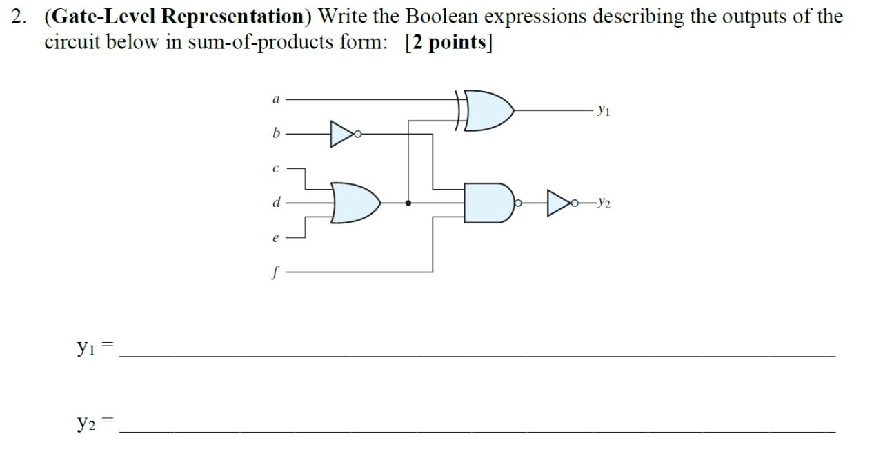 Solved 2. (Gate-Level Representation) Write the Boolean | Chegg.com