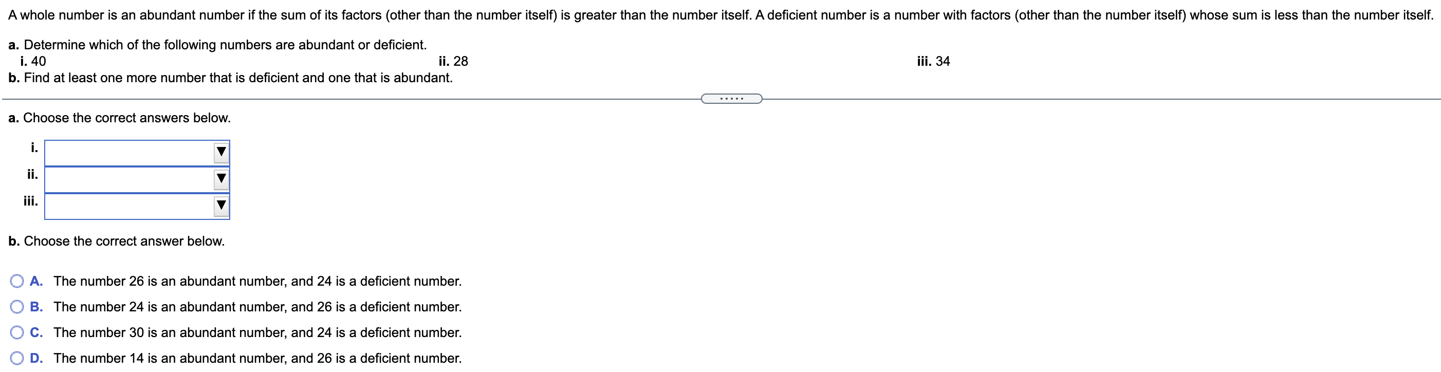 Solved A whole number is an abundant number if the sum of | Chegg.com