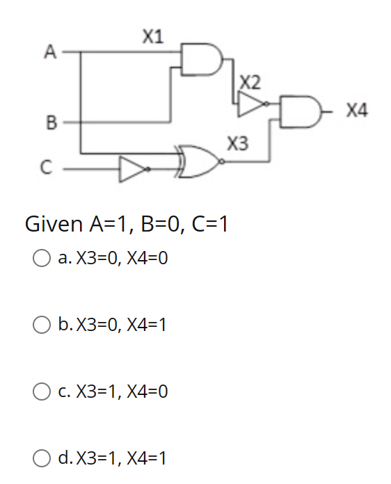 Solved en A=1,B=0 a. X3=0,X4=0 b. X3=0,X4=1 c. X3=1,x4=0 d. | Chegg.com