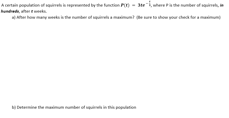 Solved A certain population of squirrels is represented by | Chegg.com