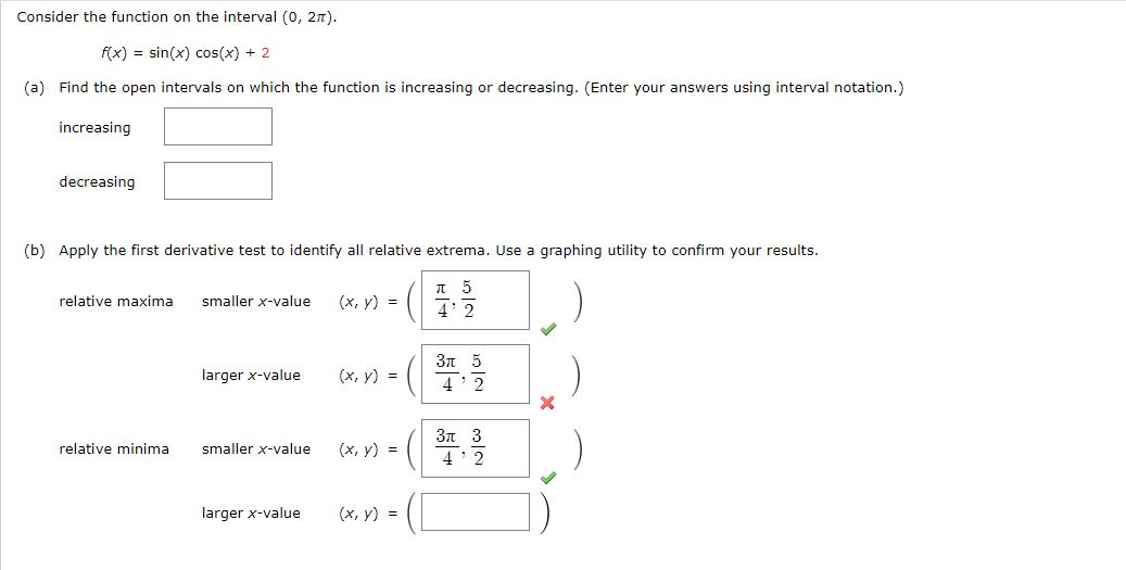 Solved Consider The Function On The Interval 02π 7611