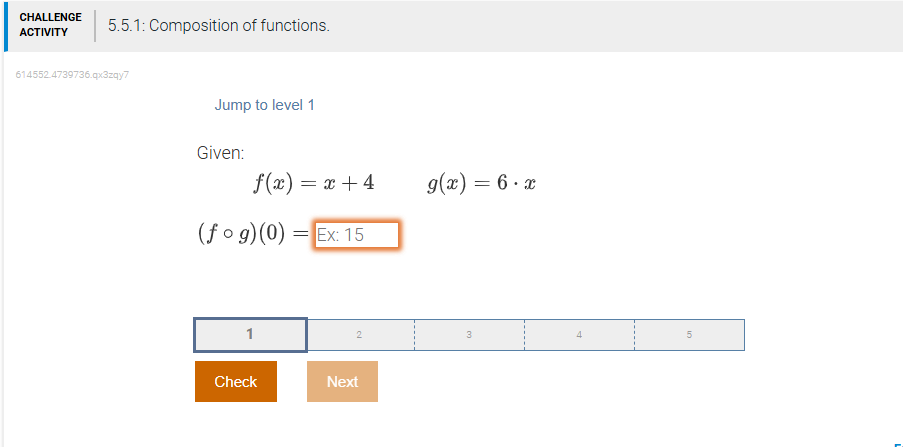 Solved Jump to ﻿level 1Given:f(x)=x+4,g(x)=6*x(f@g)(0)= | Chegg.com