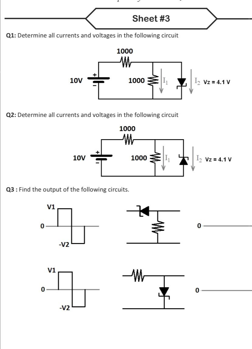 Solved Q1: Determine all currents and voltages in the | Chegg.com