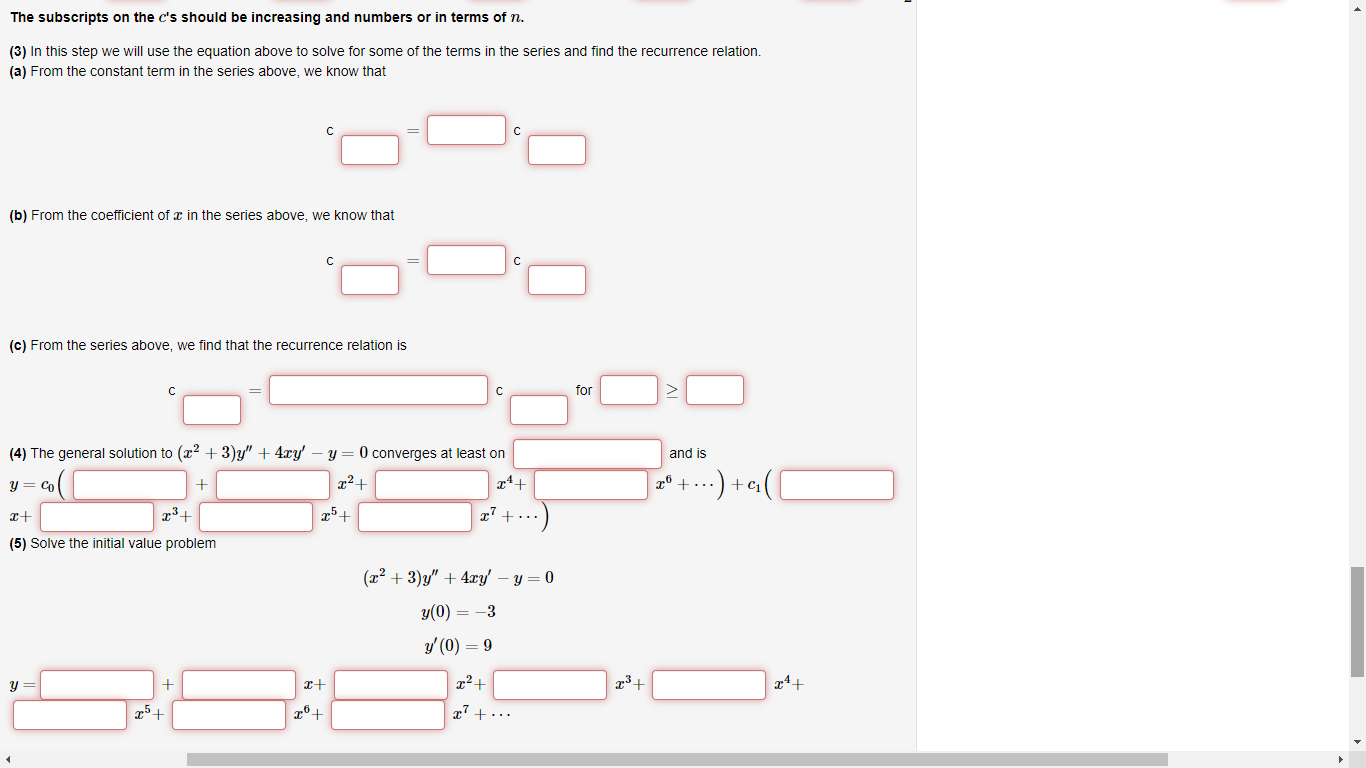 Solved (1 point) In this problem you will solve the | Chegg.com
