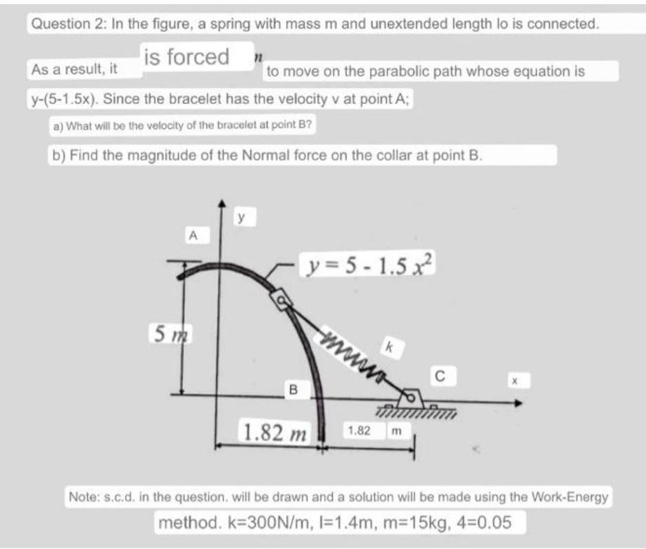 Solved Question 2: In the figure, a spring with mass m and | Chegg.com