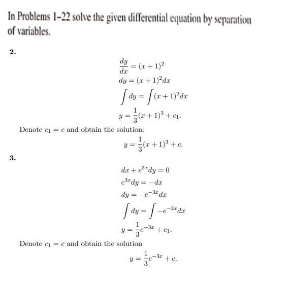 Solved In Problems 1-22 solve the given differential | Chegg.com